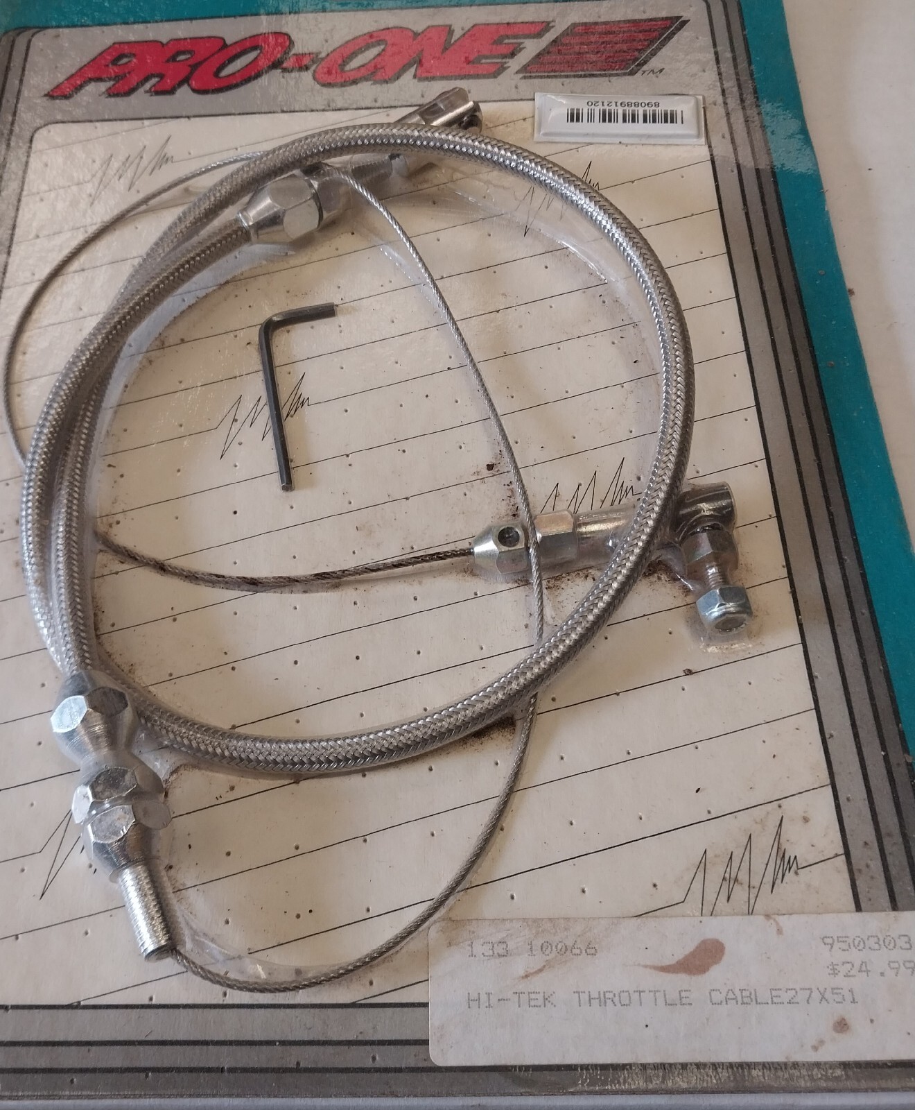 27x51 Engine Throttle Cable Stainless Steel Braided Throttle Gas Cable ...