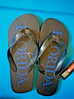 NCAA FLORIDA GATORS LADIES BLACK RUBBER 10.5 FLIP FLOPS NEW | eBay
