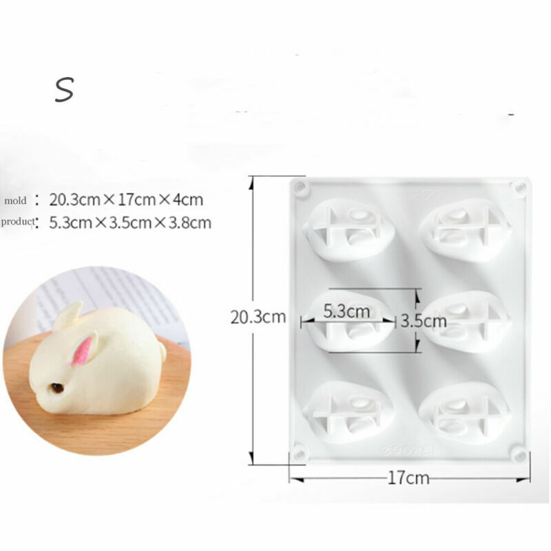 Easter Silicone Cake Mold 3D Bunny Rabbit Shape Mousse Dessert Molds ...