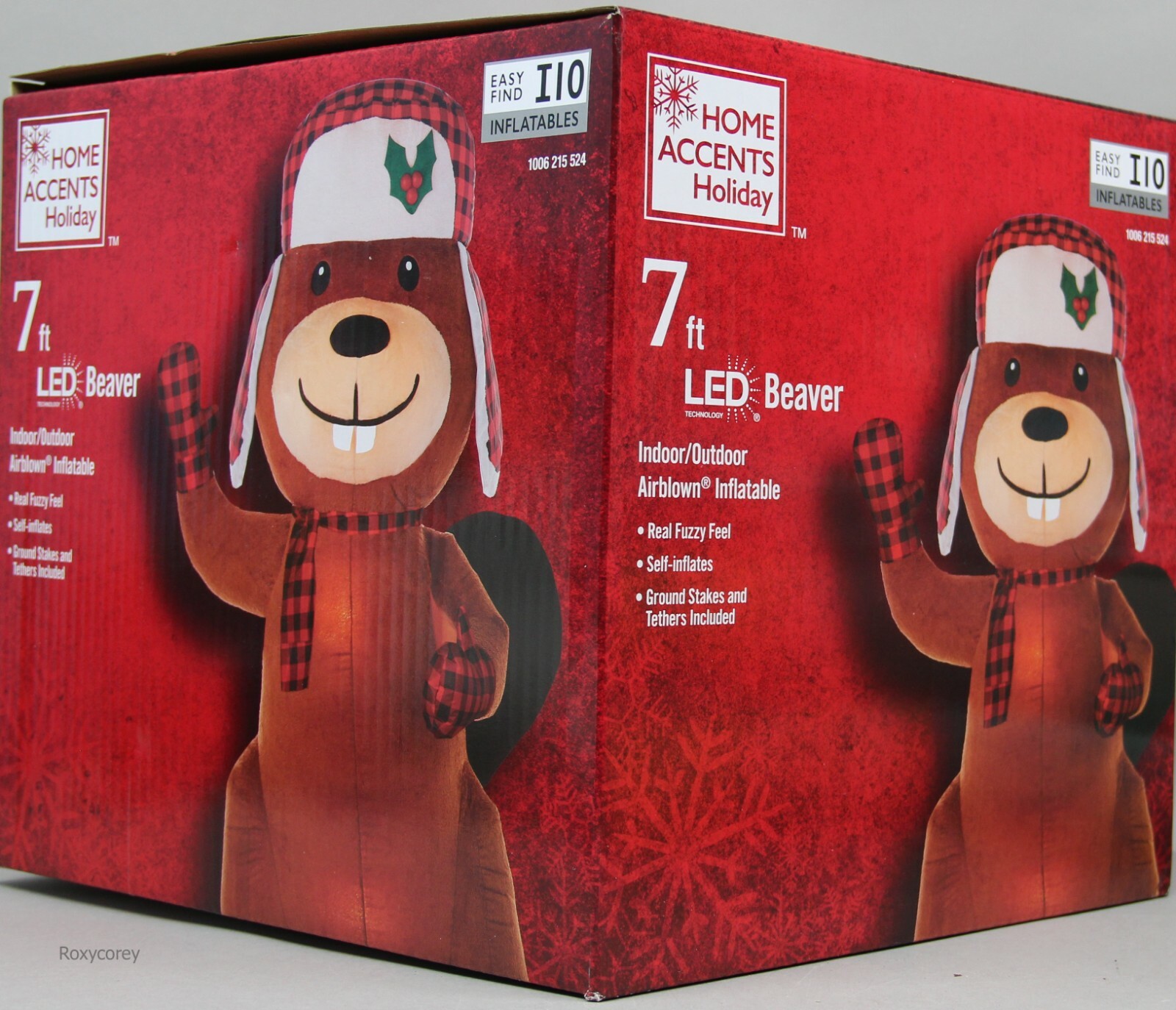 Gemmy Christmas 7 ft Plush Fabric Beaver Airblown Inflatable for sale ...