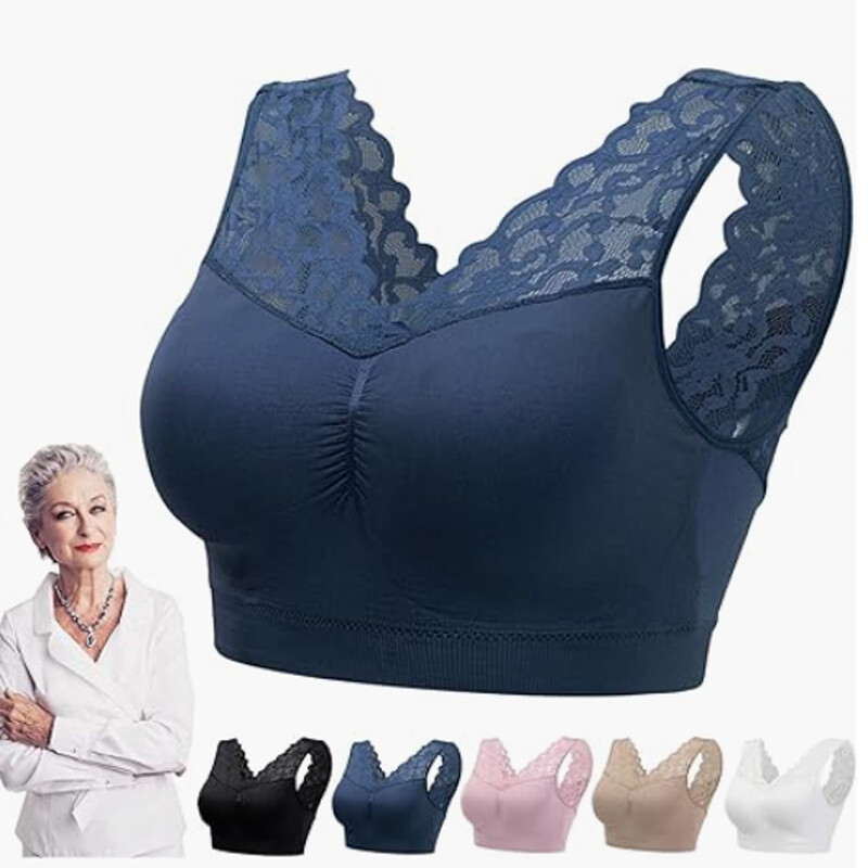 Luxe Lacelift Wirefree Bra Breathable Anti-Saggy Breasts Bra for Older ...
