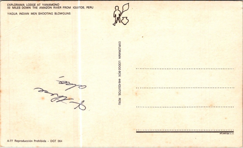 Explororama Lodge Yanamono Yagua Men Shoot Blowguns Amazon Peru Vintage ...