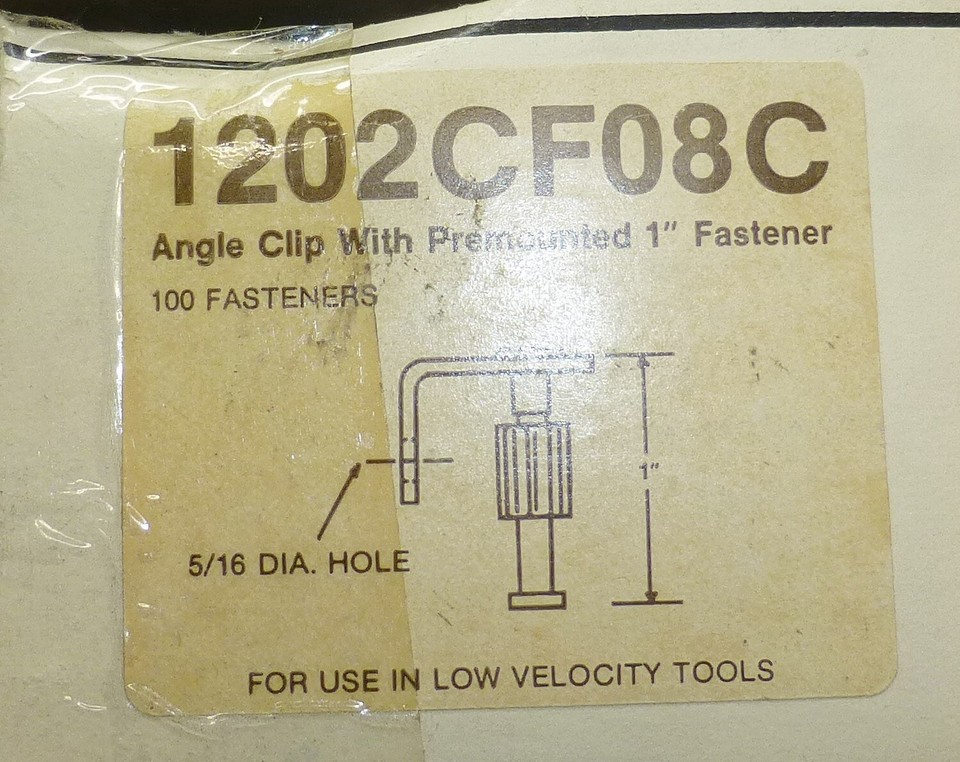 50 1" RAMSET CEILING CLIP ANGLE CLIPS FOR SUSPENDED CEILINGS 5/16 hole ...