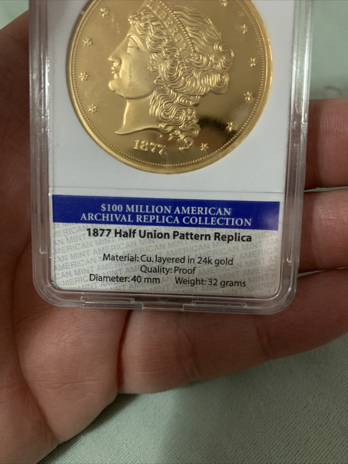 1877 Half Union Pattern Replica Coin 24K Gold Layered | eBay