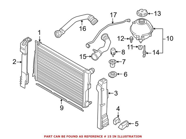 Radiator Coolant Hose Upper 17127646155 Genuine BMW for BMW X3 X4 for ...