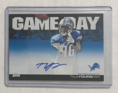 TITUS YOUNG ROOKIE BOISE STATE 2011 TOPPS GAME DAY AUTOGRAPH CARD ...