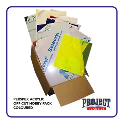 PERSPEX ACRYLIC OFF CUT HOBBY PACK ... a mix of COLOURED perspex ...