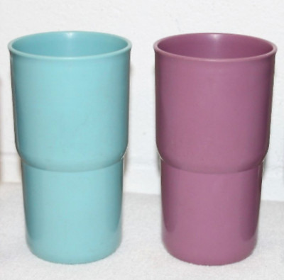 Tupperware Tabletop Stacking Tumblers Set - Pink Rose & Mint Aqua Blue ...