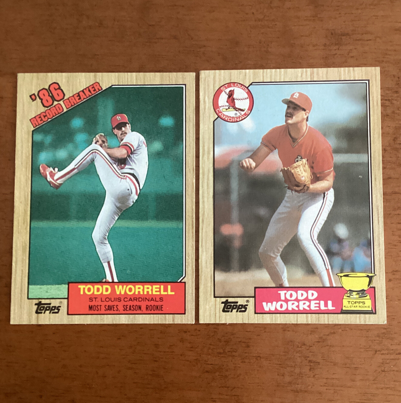 1987 Topps #465 Todd Worrell Trophy Card And #7 St. Louis Cardinals. | eBay