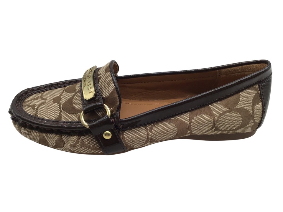 Coach Felisha Signature Canvas Loafers Brown/Beige US 6B EU 36 Slip-On ...