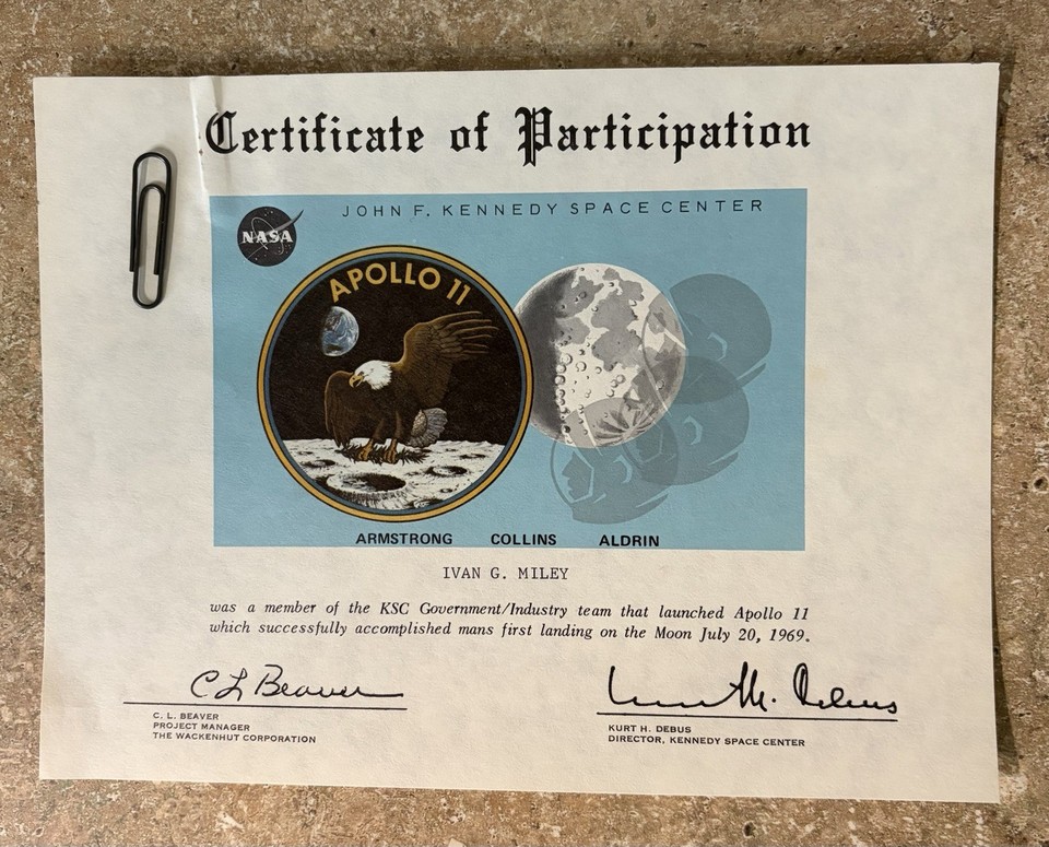 1969 Apollo 11 Kennedy Space Center Moon Land Appreciation Letter ...