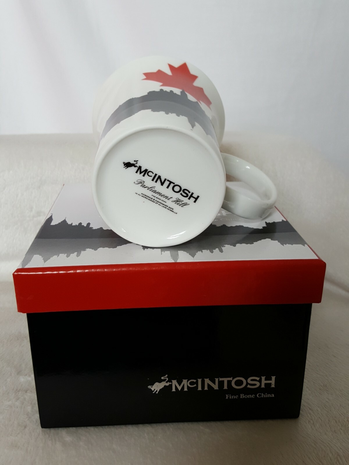 McIntosh Fine Bone China Trading Mug Canada New in Box White, Red, Gray ...