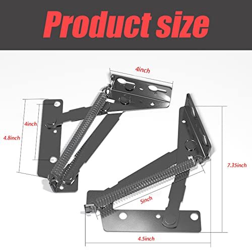 2 Pcs Foldable Lifting Bracket Spring Hinges Sofa Bed Corner Cabinet ...