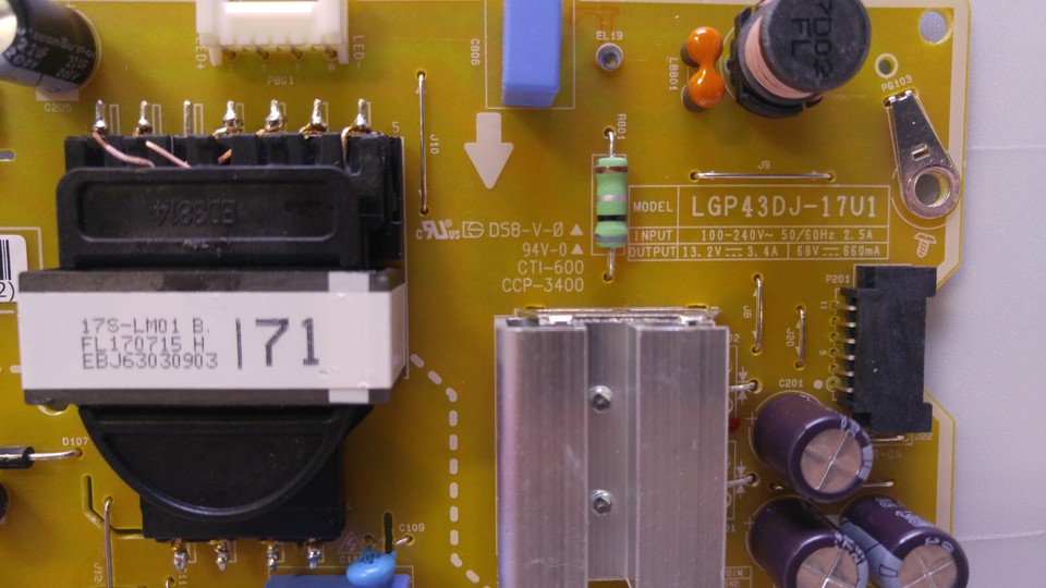 POWER BOARD LG 43UJ6300-UA, EAY64529501, LGP43DJ-17U1, EAX67209001 (1.5 ...