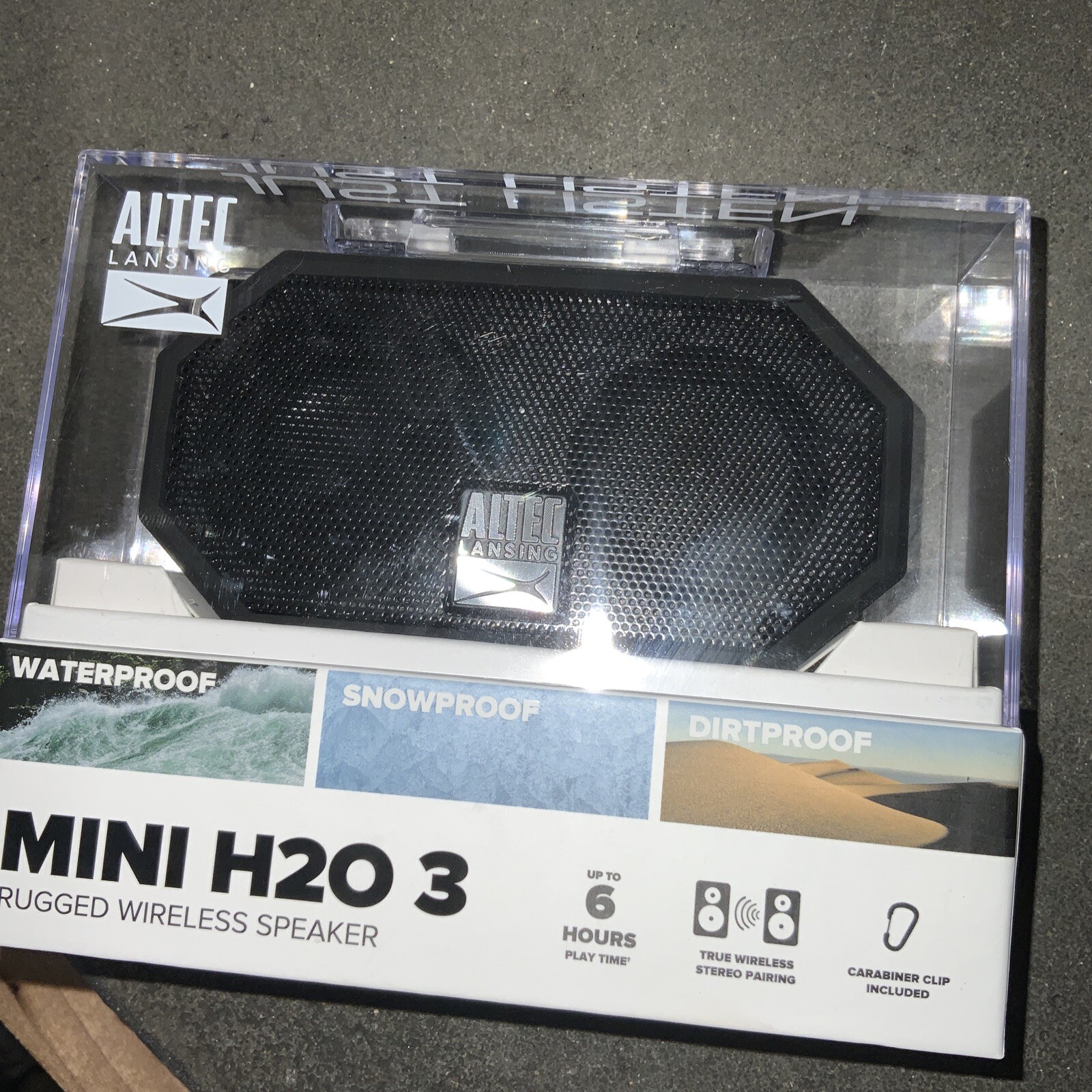 Altec Lansing Mini H20 3 Rugged Bluetooth Speaker- Black (Brand New ...