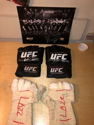 Wes Sims Fight Worn Gloves Signed Auto UFC TUF Ultimate Fighter 10 ...
