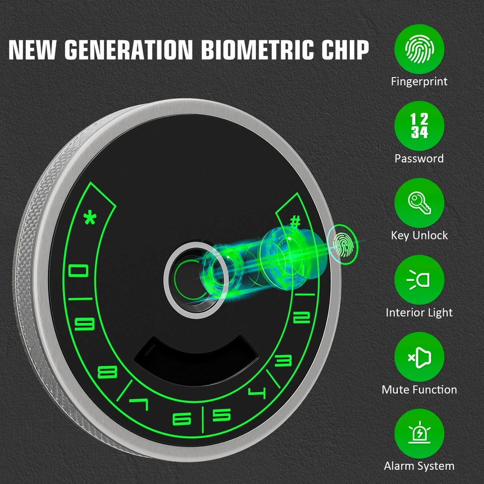 4-6 Biometric Gun Safe,54"Large Gun Safe with Backlit Keypad,LED Light ...