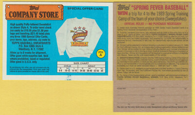 1988 TOPPS Company Store - Special Offer - 2-Sided (Blue-A) - Pack ...