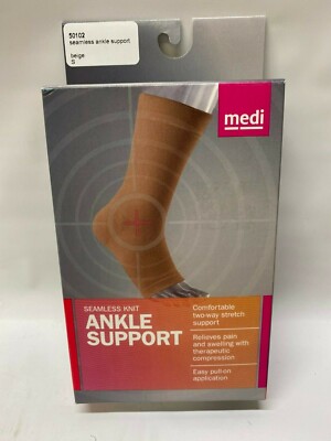 Medi Seamless Knit Compression Ankle Support 501 Beige - Pick Size ...