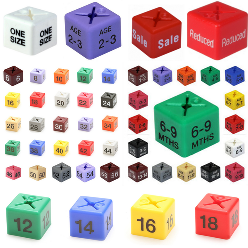 100x Garment Clothes Marker Size Number Color Size Cubes For Hanger ...