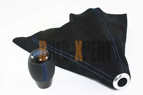 FITS MAZDASPEED 3 6 RX8 6 SPEED SHIFTER KNOB+ SUEDE SHIFT BOOT W/ BLUE ...