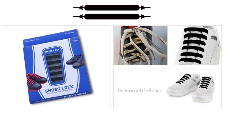 No Tie Athletic Elastic SILICONE SHOES LOCK Sneaker Shoelaces dress ...