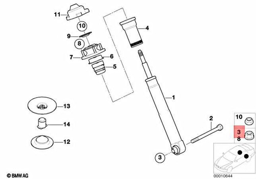 Genuine BMW Rear Suspension Right Upper Control Arm Nut E38 E39 OEM ...