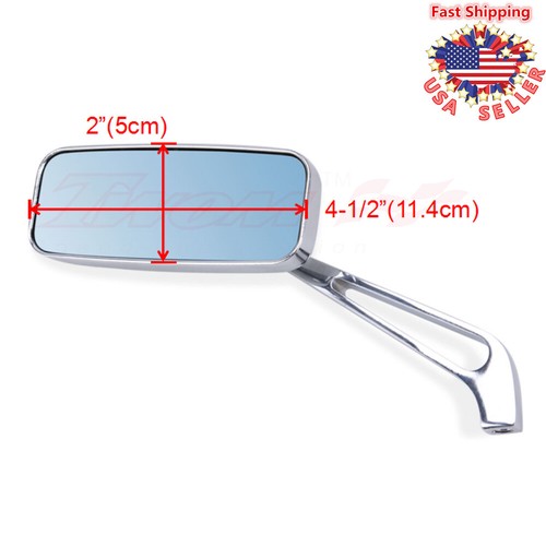Chrome Rectangle Chrome Convex Side View Mirrors For Kawasaki Scooter ...