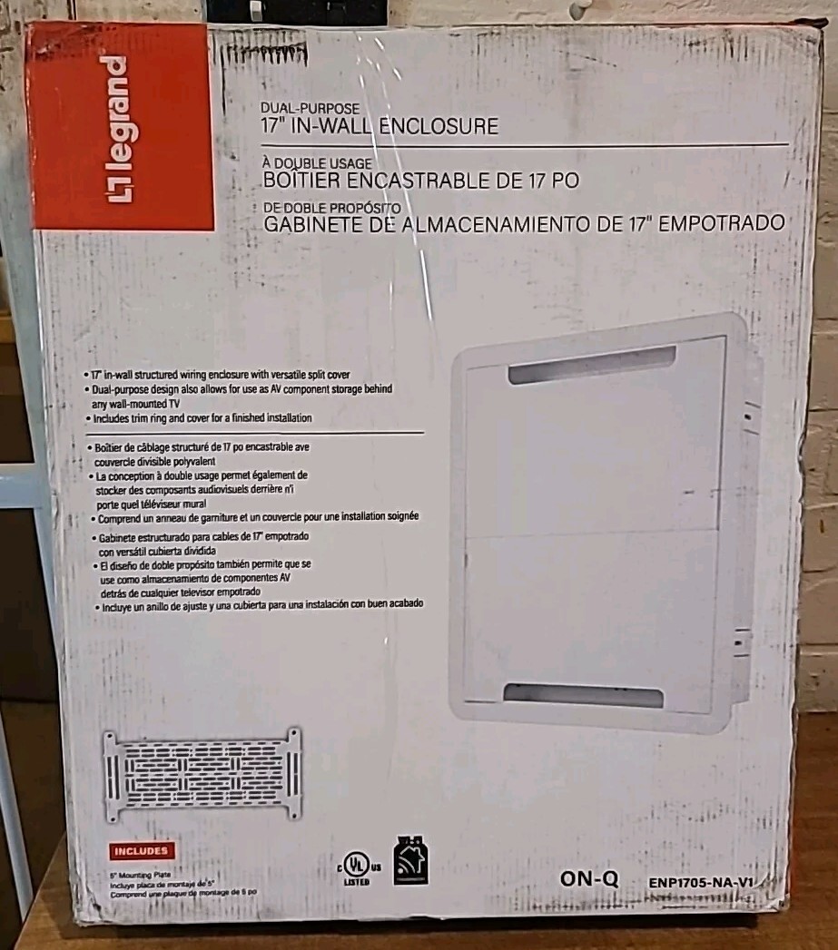 Legrand - OnQ 17 Inch Media Enclosure, Electrical Box, Cable Management ...