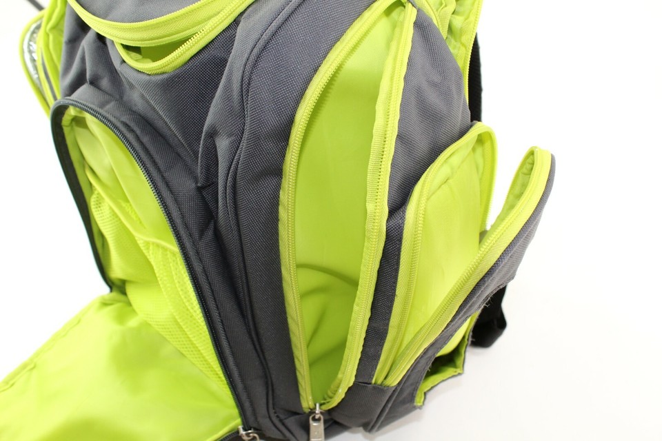 BB Gear Baby Boom Diaper Bag / Backpack Grey & Lime Green | eBay