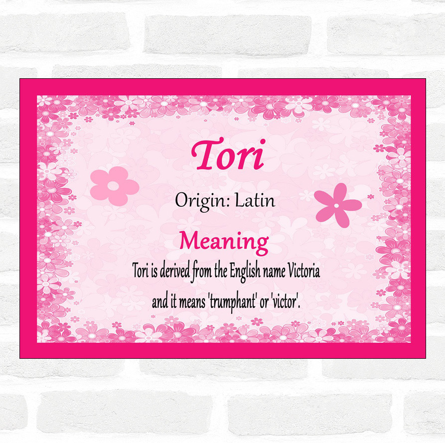 Tori Name Meaning Pink Certificate | eBay UK