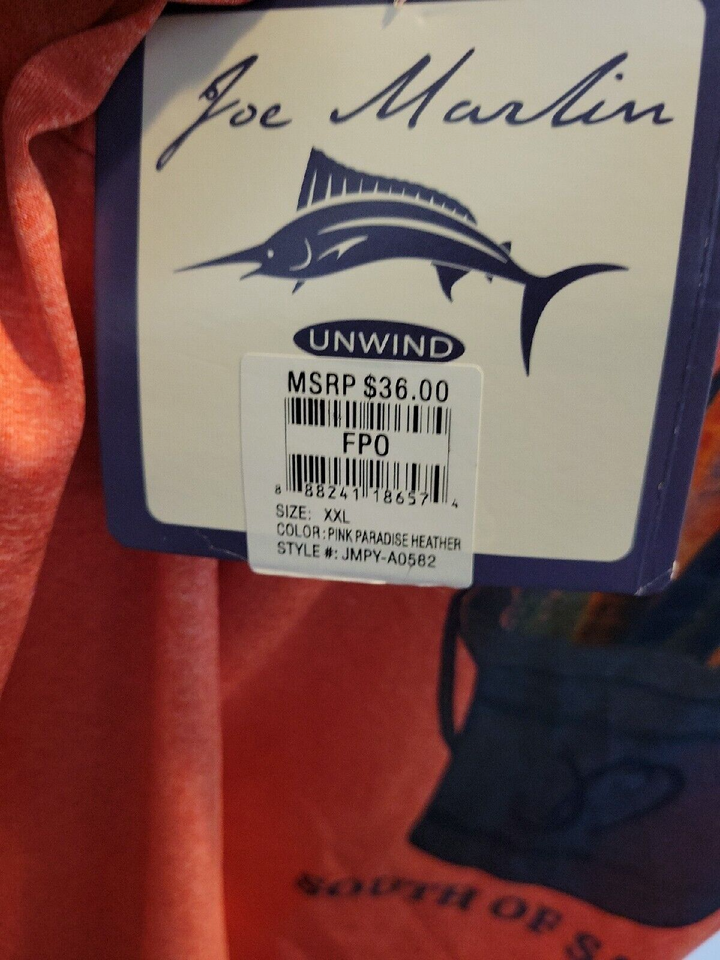 New Men's 2XL Joe Marlin Deep Sea Fishing Unwind Sun Defender Long ...