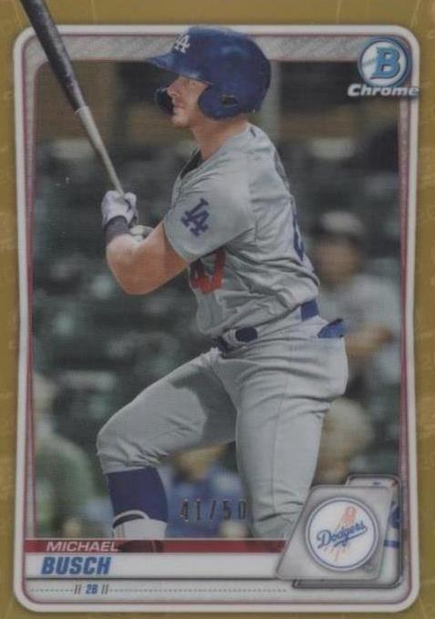 2020 Bowman Draft - Chrome Michael Busch #BD-42 Gold Refractor /50 (RC ...