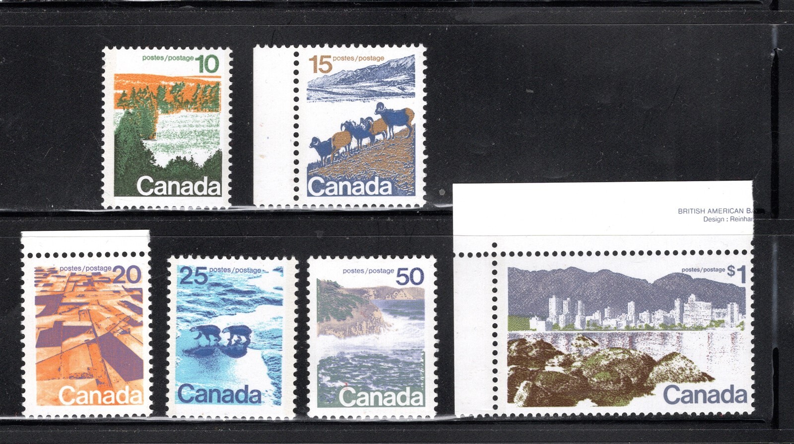 Canada Stamp Scott #594-599, 10c thru $1, Lot of 6, OG, MNH, SCV$5.55 ...