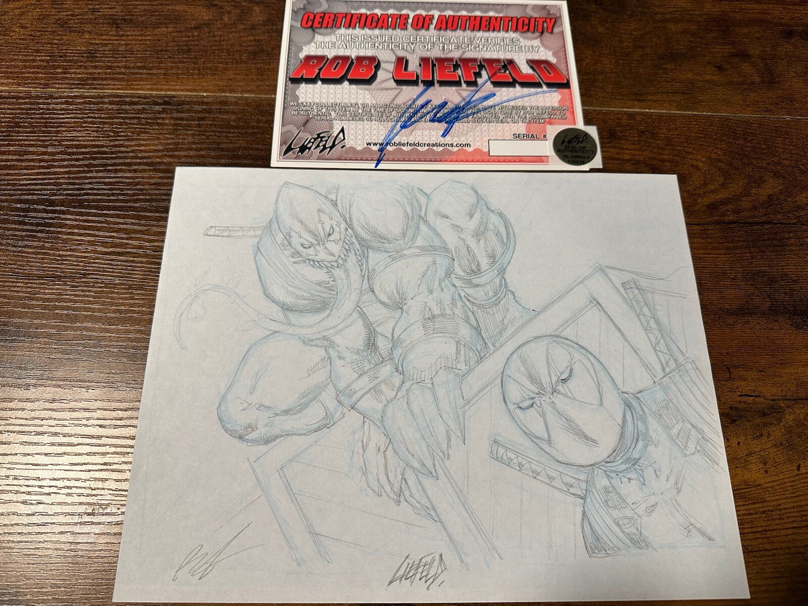 Rob Liefeld Preliminary Sketch Art, Deadpool Badder Blood #2 Splash ...