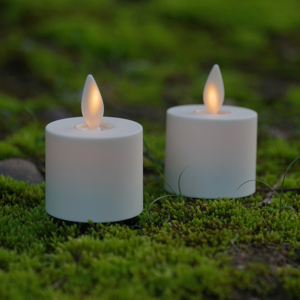 Luminara Flameless Moving Flame Tealight Candles Ivory Remote Tea Light ...