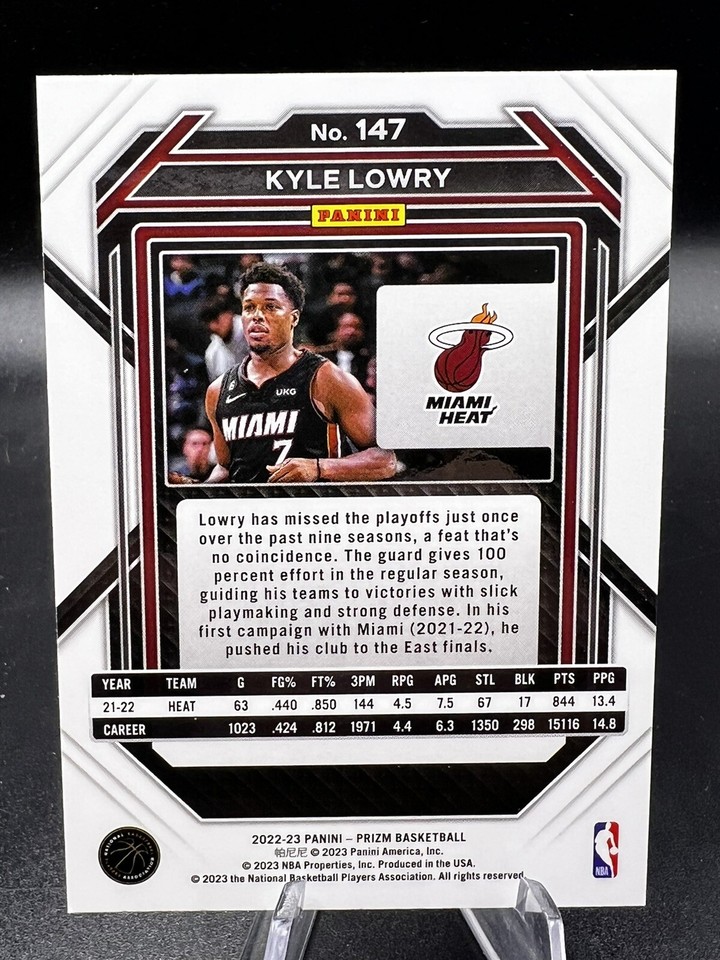 2022-23 Panini Prizm Basketball Base Card Kyle Lowry #147 | eBay