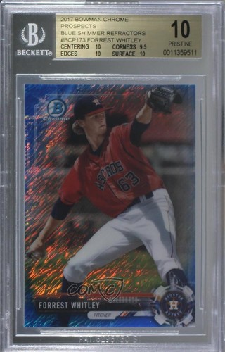 2017 Bowman Chrome Prospects Blue Shimmer Refractor /150 Forrest ...