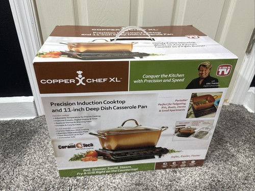 New COPPER CHEF XL Induction Cooktop & 11" Deep Dish Casserole Pan ...