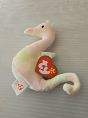 Vintage TY Teenie Beanie Baby, "Neon The Seahorse" With Original Tag ...