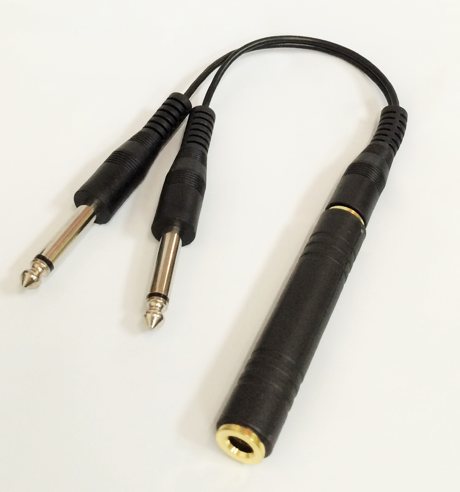 9" Inch 1/4" Inch Mono TS Female to 2 x 1/4" Inch Male Mono Y Splitter ...