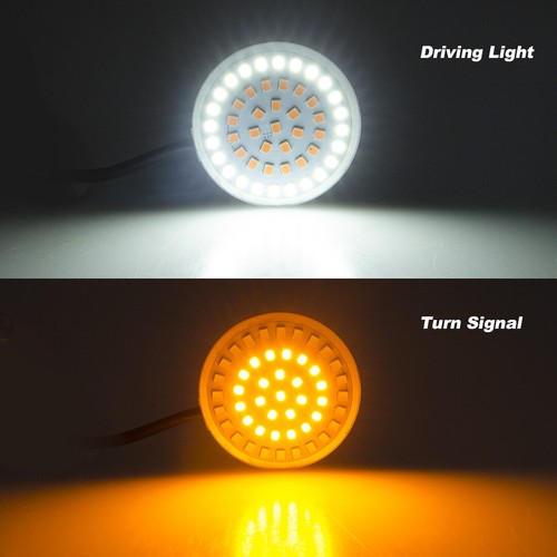 12V Bullet Style 1157 Amber White LED Turn Signal Insert Bulb For ...