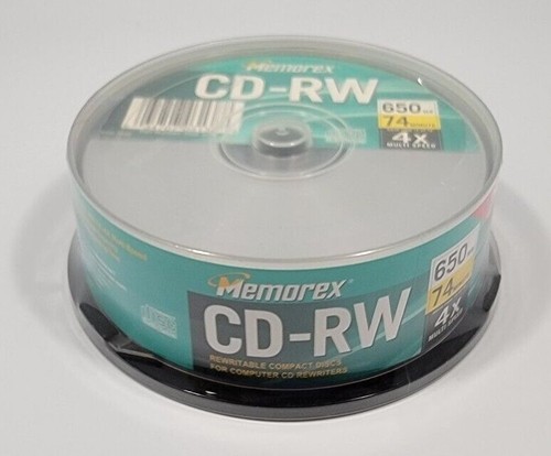 25-Pack Memorex CD-RW Rewritable Compact Discs 74 min 650 mb 4x | eBay