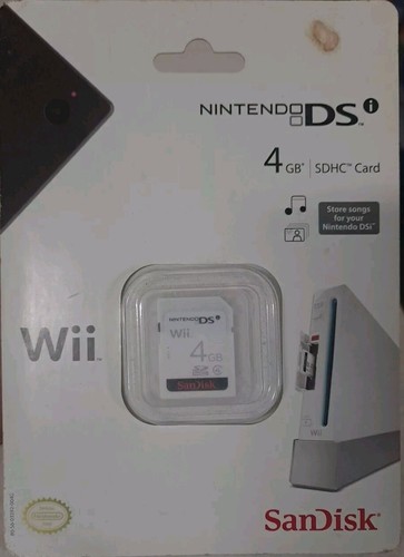 OFFICIAL Nintendo Wii SanDisk 4GB SD MEMORY CARD DS Wii - New & Sealed ...