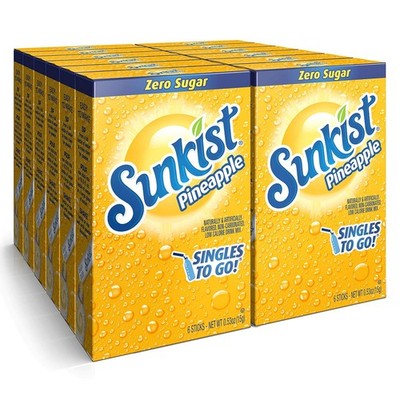 Sunkist Soda Pineapple Singles To Go Drink Mix, 0.53 OZ, 6 Count (Pack ...