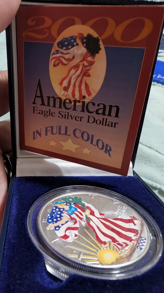2000 Silver Eagle Dollar Coin Walking Liberty 1oz. .999 pure silver NE ...