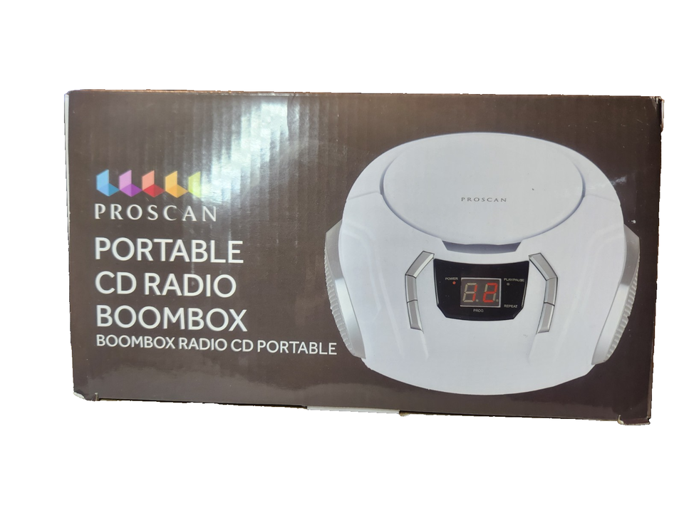 Proscan Elite Portable CD Boombox With AM/FM Radio White NEW | eBay