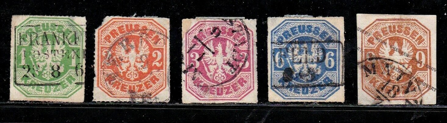 Prussia stamps #23 - 27, used, complete set, 1867, German State, SCV ...