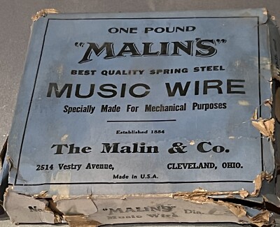 NEW Malin's Brand Spring Tempered Music Wire .013 Diam. 1 Pound, NOS | eBay