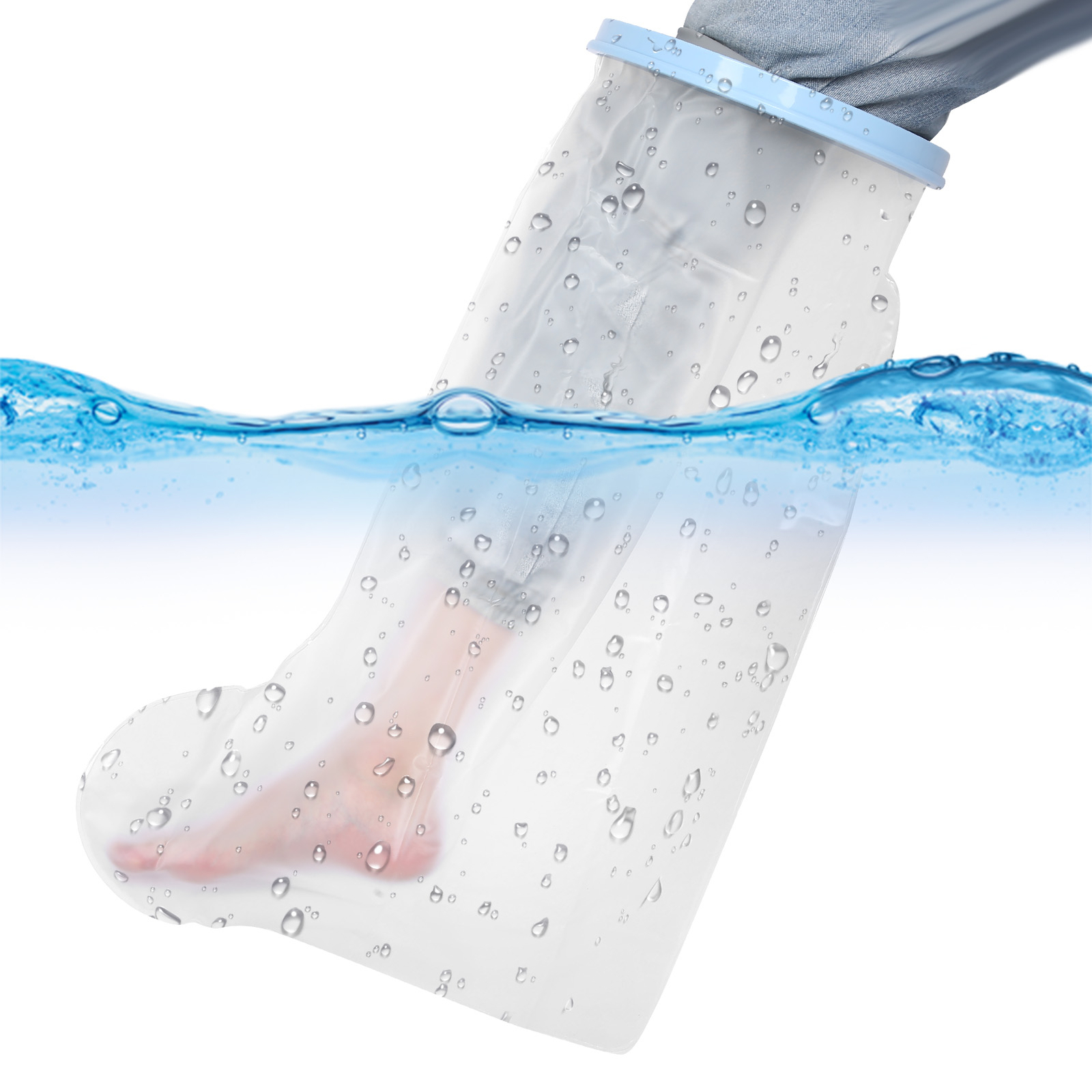 71 X 25.5cm Adult Foot Leg Cast Covers Waterproof Elastic Shower Cast ...